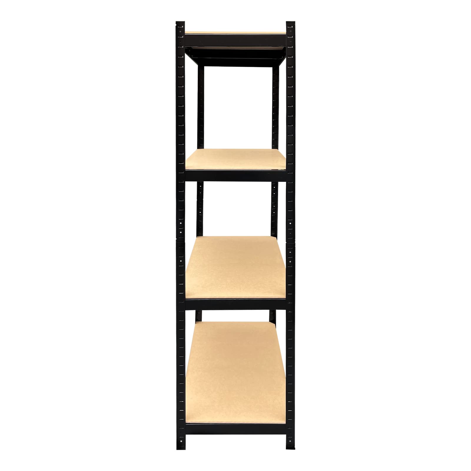 Height Adjustable 4-Shelf Shelving Unit Storage Rack Utility Rack Garage Shelves Display Rack Steel Boltless Rivet Rack, 64" H x 31" W x 16" D, Black