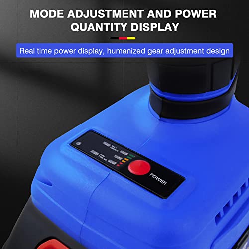 Cordless Impact Wrench 1/2 inch,420N.m Max Torque, Brushless Power Impact Gun, 6.0Ah Li-ion Battery with Fast Charger, 4Pcs Sockets, Electric Impact Driver for Car Home