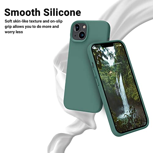 OTOFLY Designed for iPhone 14 Plus Case, Silicone Shockproof Slim Thin Phone Case for iPhone 14 Plus 6.7 inch (Pine Green)