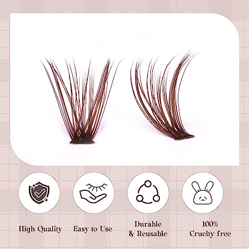 Brown DIY Lash Extension Lash Clusters Wispy Eyelash Extensions Natural Look Individual Lashes CC Curl 10-16MM False Lashes by Newcally