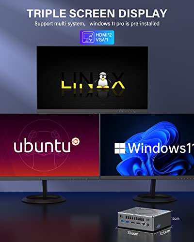 KAMRUI Mini PC Intel 11th Gen i5-11320H(Up to 4.5 GHz) Windows 11 Pro, Mini Computers 16GB RAM 512GB SSD, Mini Desktop Computer Super Fast WiFi BT Type-C USB3.0 4K UHD Triple Display VESA Home Office