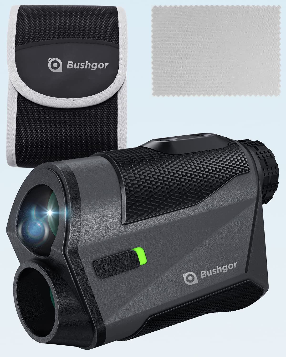 Bushgor Laser Golf Rangefinder with Slope Measurement - Laser Rangefinders with Flag Pole Locking Vibration Function, Golf Distance Rangefinder Gift for Men, Gray, K600G, 5.94x4.13x2.32 inch