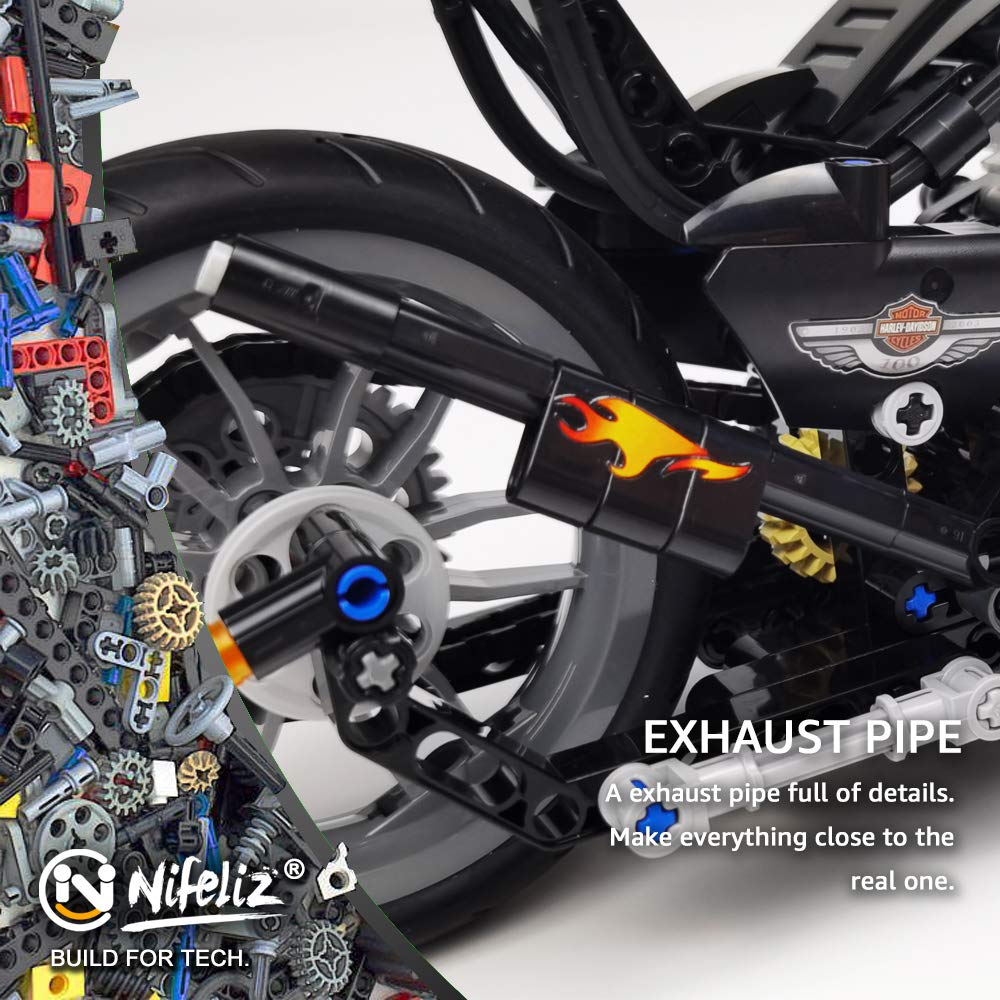 Nifeliz Knuckle Chopper Motorcycle Building Kit (451 Pieces)