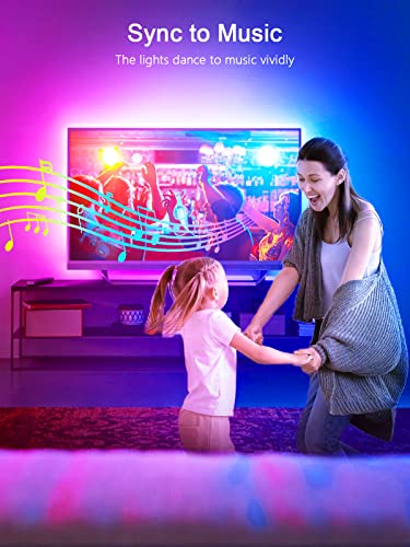 KANTUTOE LED Lights for TV, 16.4ft TV LED Lights for 45-75 Inch, RGB TV Lights Backlight Behind, Music Sync Bluetooth APP and Remote Control TV LED Strip Lights USB Powered for Bedroom/Gaming