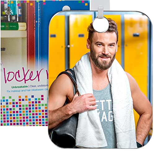 The Shave Well Company Anti-Fog Shaving Mirror for Office, Gym, or School Locker | Fogless Bathroom Shower Mirror with Handheld Option | Hanging Shower Mirror Includes Removable Adhesive Hook