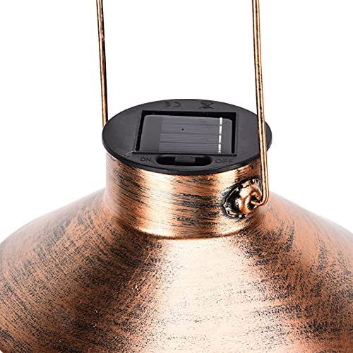 Solar Lamp, Outdoor Hanging Solar Lanterns Waterproof Metal Vintage Solar Powered Lights for Home, Garden Patio