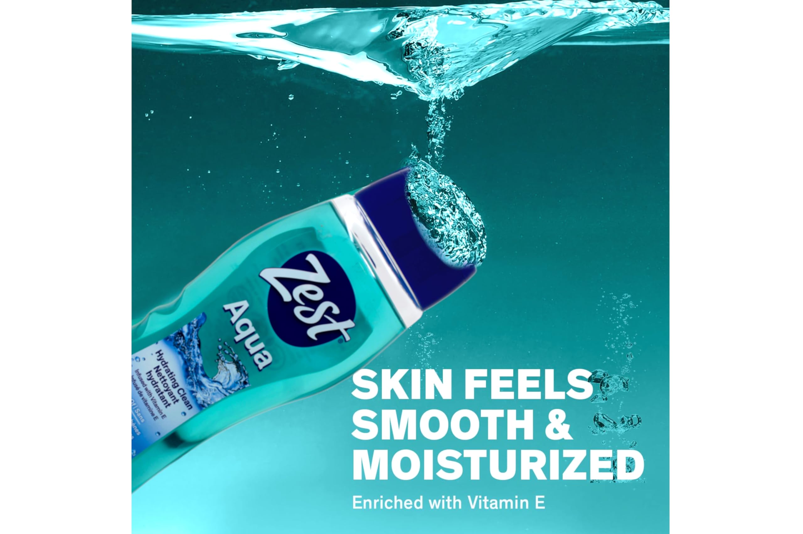 Zest Aqua Hydrating Body Wash, 18 Fl Oz (Pack of 6) - Moisturizing & Refreshing Shower Gel, Easily Lathers for a Relaxing Bubble Bath - Foaming & Exfoliating Skin Cleanser for a Smooth & Clean Skin