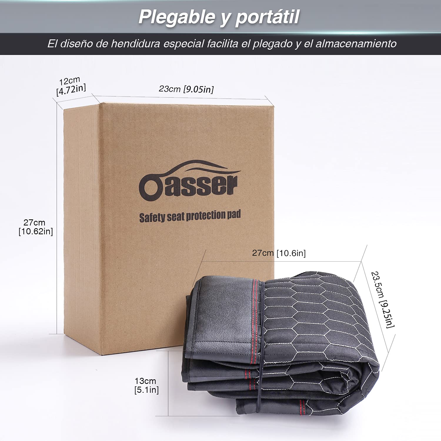 Car Child Seat Protector Car Protector for Car Seats with Non-Slip Silicone Thick Padding, Seat Cover for Carseats with Storage Pocket Oasser