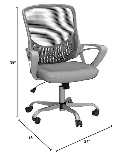 Office Chair Ergonomic Computer Chair Mesh Back Desk Chair Mid Back Task Chair with Armrests/Height Adjustable for Home Office Gaming
