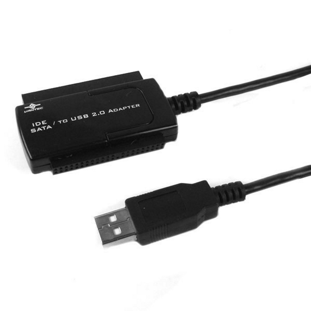 Vantec CB-ISATAU2 SATA/IDE to USB 2.0 Adapter Supports 2.5-Inch, 3.5-Inch, 5.25-Inch Hard Disk Drives (Black)