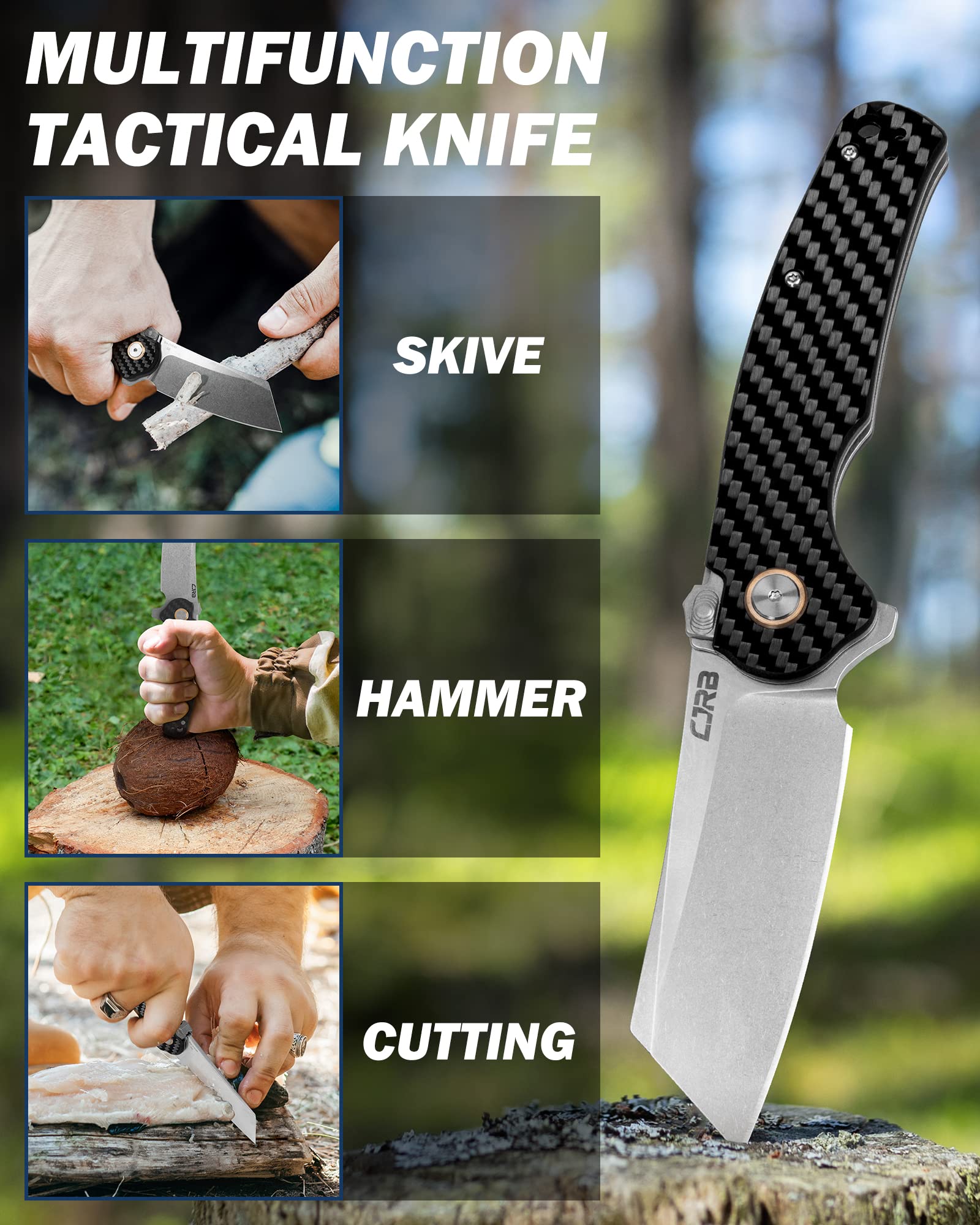 CJRB Crag Blue Bundled with Crag Black Great EDC Knife Companion