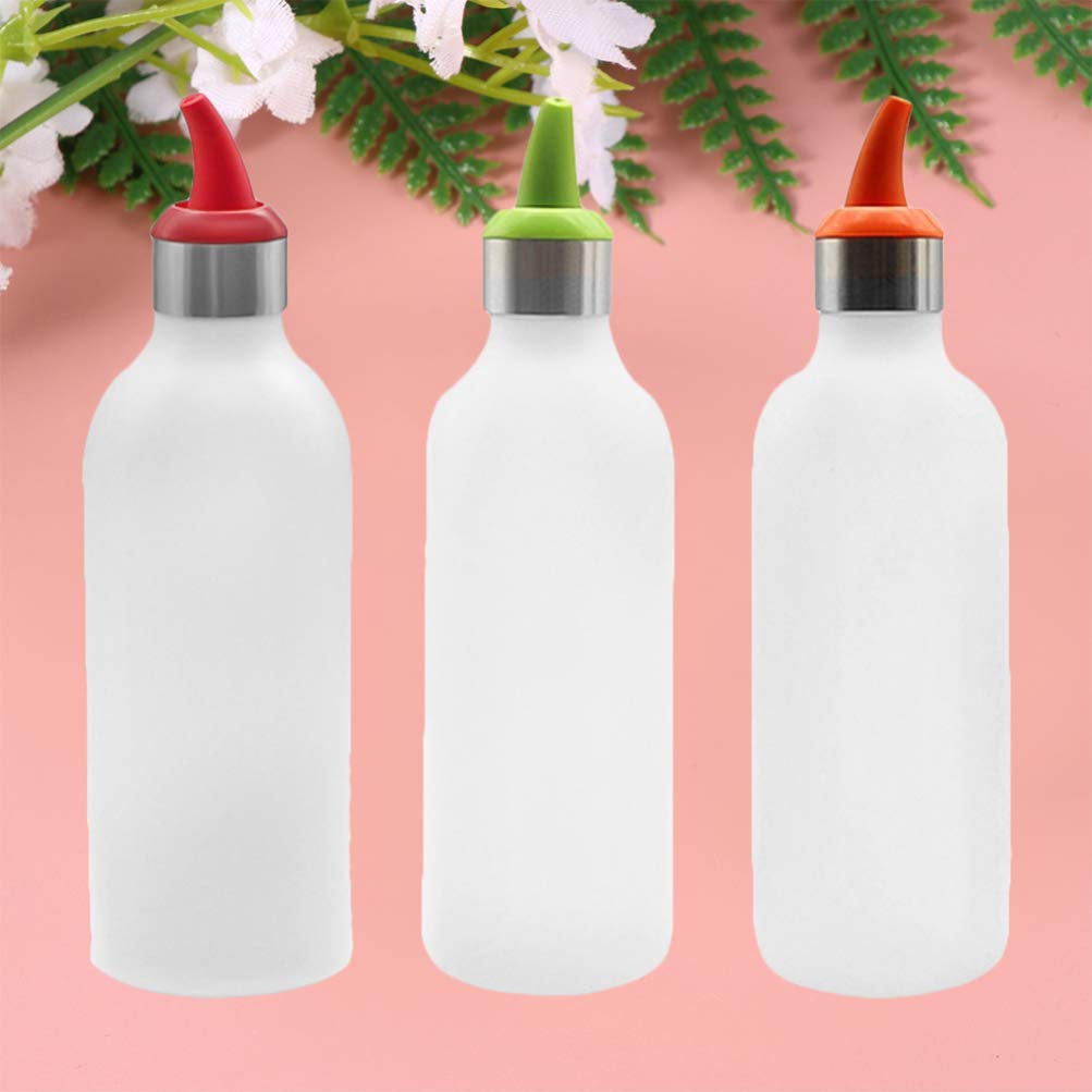 Cabilock 3pcs trp Pump Head Ketchup Soy Sauce Bottle Paint Condiment Sauce Squeeze containers jam Salad Sauce Squirt Bottles Soy Sauce Vinegar lecythus Clear Container Barbecue Tool