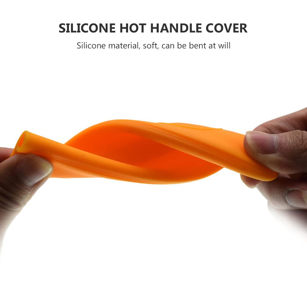Cabilock 5pcs Pot Handle Cover Skillet Pan Handle Cover Cast Iron Handle Cover Silicone Handle Sleeve Pot Pad Silicone Mitts Silicone Hot Handle Cover Detachable Kitchenware