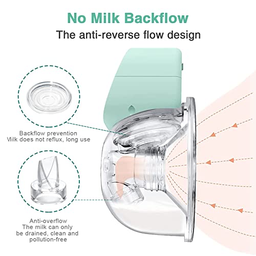 Hands Free Breast Pump - Wearable Breast Pump Electric,Portable Breast Milk Extractor & Collector, Silicone Breastfeeding Pumps,2 Modes 5 Adjustable Levels Rechargable Wireless Milk Pump for New Mom