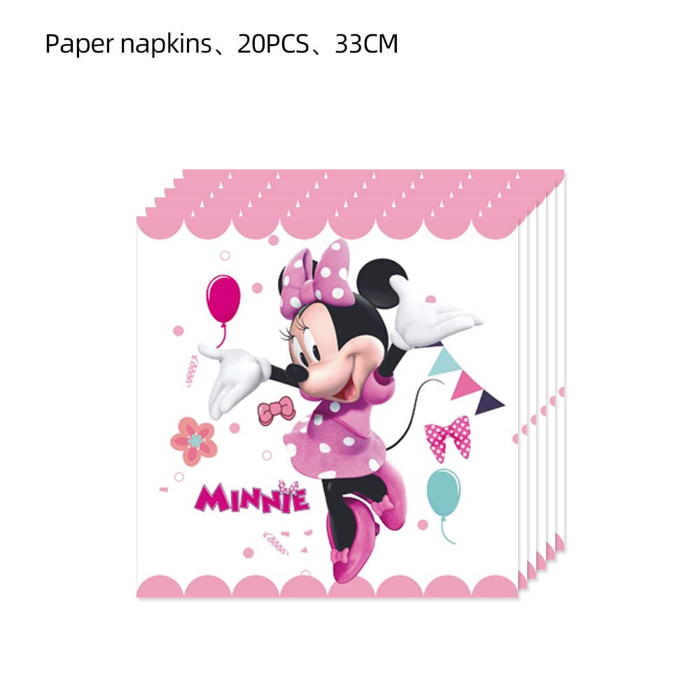 ChezMax Minnie Mickey Mouse Party Supplies, 40pcs Plates & Napkins, Eco-Friendly Birthday Decorations for Girl and Boy