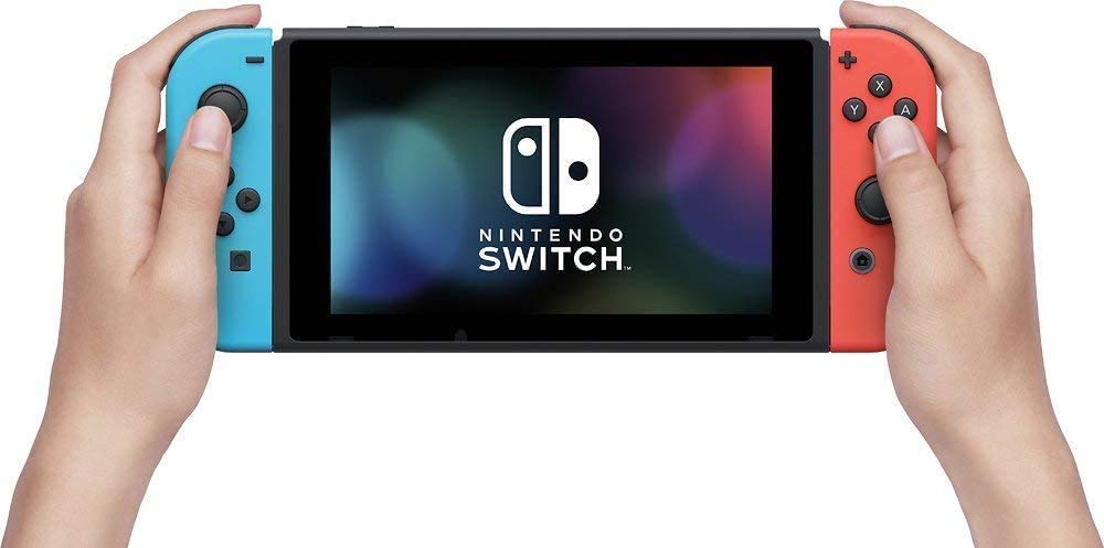 Nintendo 2020 Premium Switch 32GB Console Family Essential Bundle - Neon Red/Neon Blue Joy-Con, Super Mario Odyssey, Red Dual Joy-Con Charger, TMLTT 128GB MicroSD Card, HDMI Cable