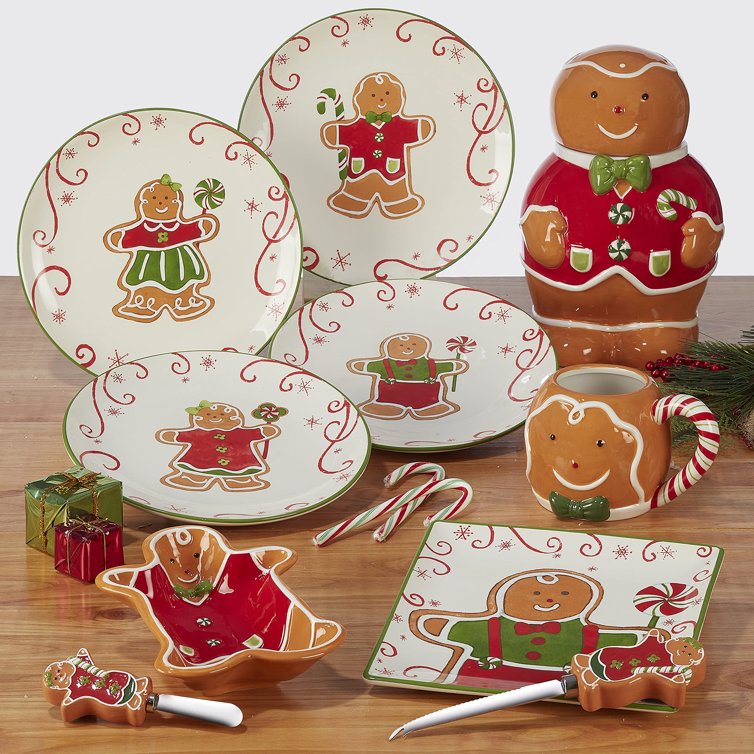 Certified International Holiday Magic Gingerbread Rectangular Serving Platter, 14" X 10", Multicolor, Large