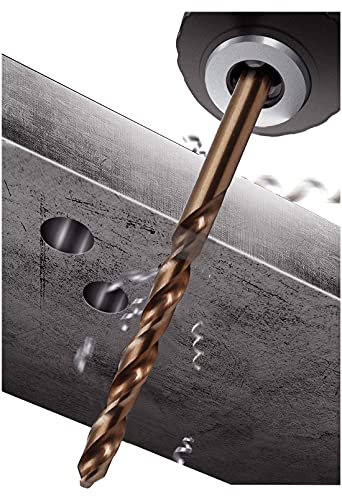 Cobalt Drill Bit Set 11/32 in. 10Pcs HSS M35 Jobber Length Twist Drill Steel Metal