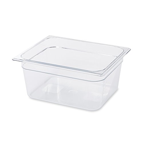 Rubbermaid Commercial Products Cold Food Insert Pan for Restaurants/Kitchens/Cafeterias, 1/2 Size, 6 Inches Deep, Clear (FG125P00CLR)
