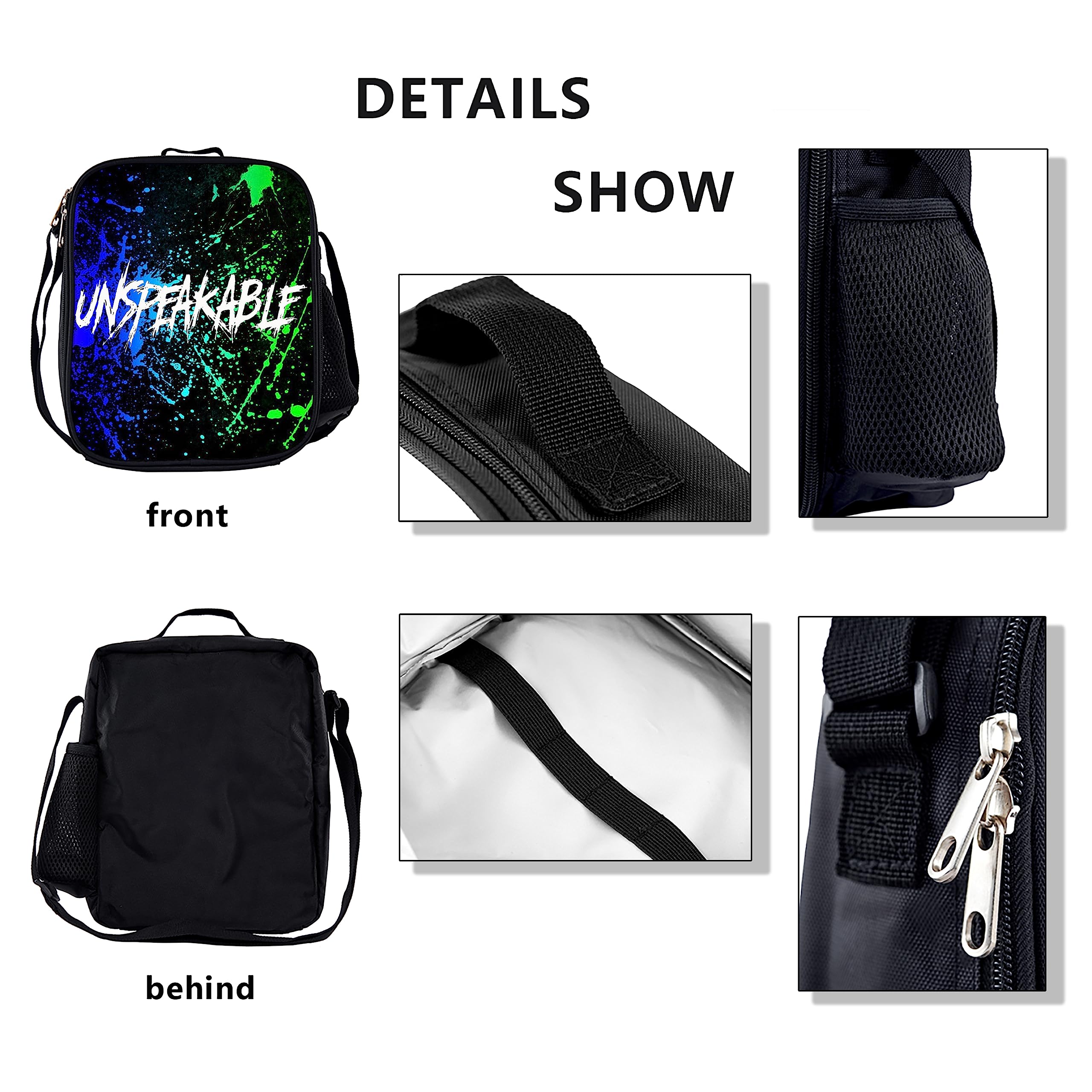 Cartoon Backpack 3PCS Backpack Set 16.5inch School Backpacks with Lunch Bag Pencil Case Fans Gift for Boys Girls Students, line art Q-05