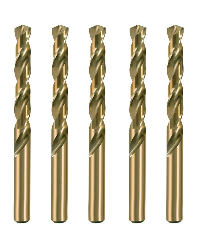 Cobalt Drill Bit 13/32 in. HSS Co M35 Jobber Length Twist Drill Steel Metal-5Pcs