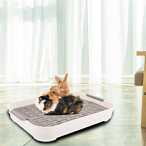 kathson Rabbit Litter Box Guinea Pig Training Litter Box Pet Toilet Potty Tray Small Animals Small Corner Litter Pan for Bunny Hamster Ferret Chinchilla Hedgehog(Writer)