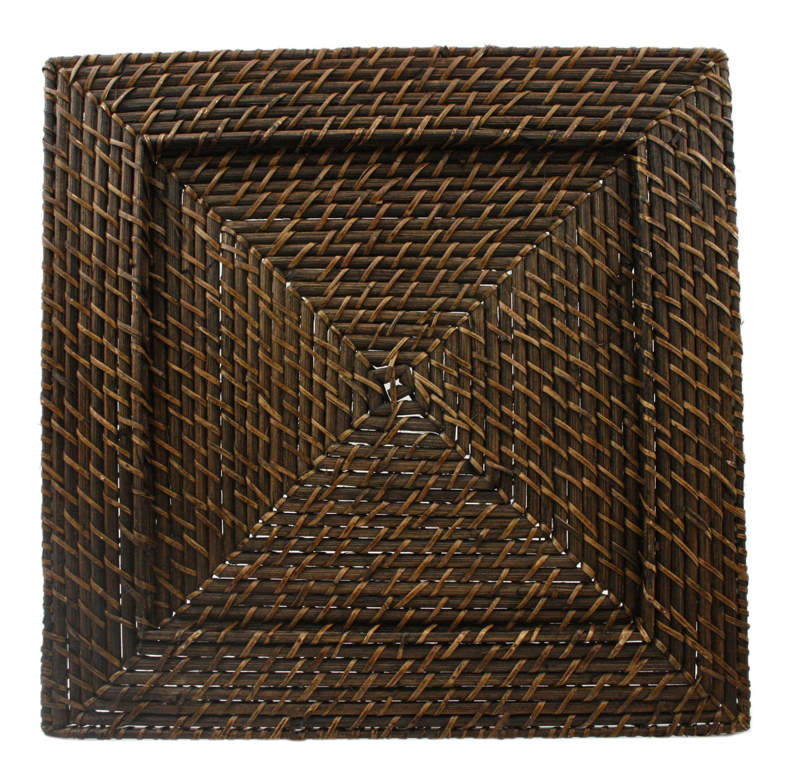 Charge it by Jay Square Rattan Charger Plate Large 13โ Decorative Service Plate for Home & Professional Fine Dining Perfect for Upscale Events, Dinner Parties, Weddings, Banquets, Catering, Set of 4