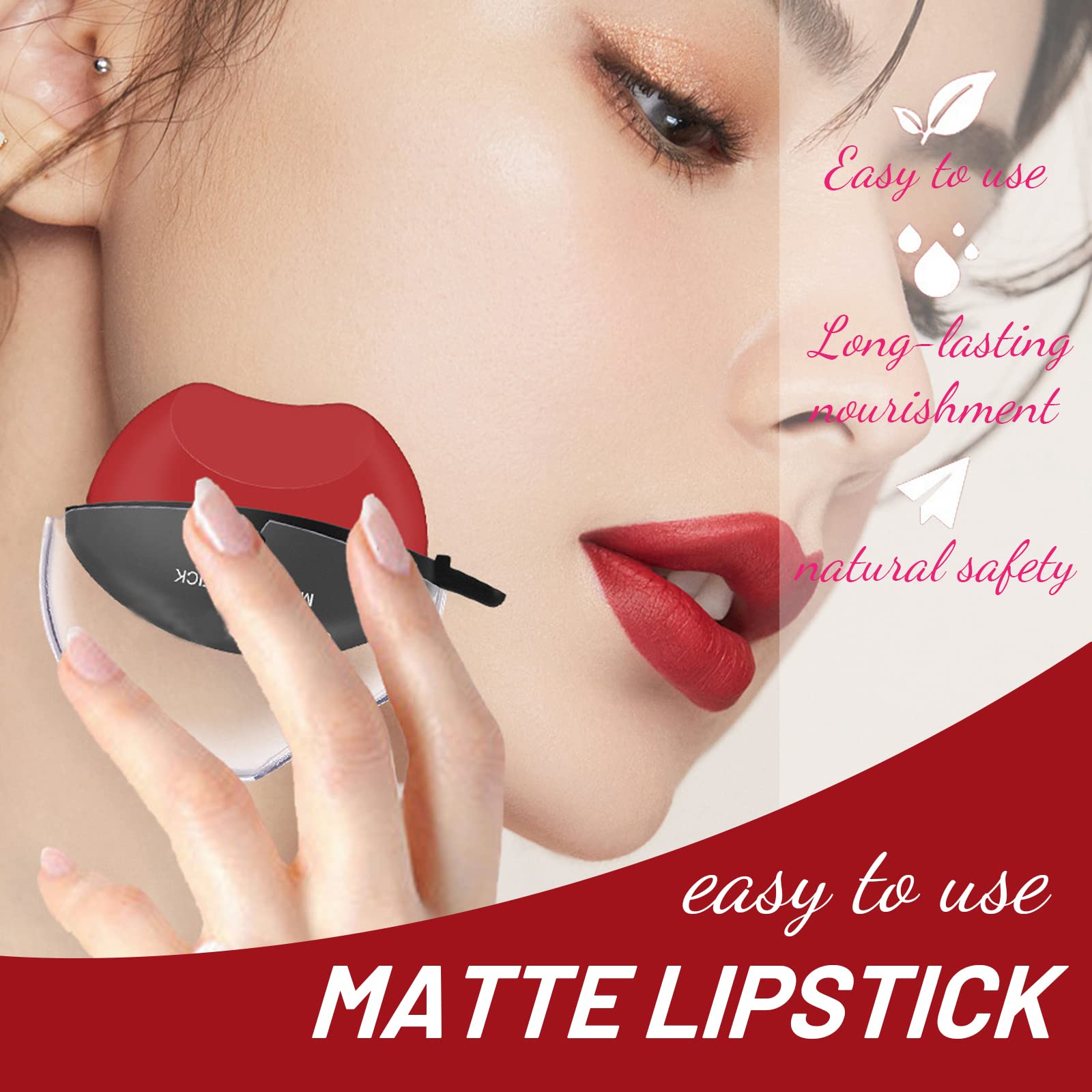 dootdott Color Changing Lipstick, Lazy Lipstick Waterproof 6 Colors Matte Magic Set, Lip Stick Non-stick Cup Long Lasting 24 Hour for People (6 Colors), Pack of 2