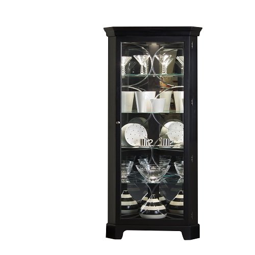 Pulaski Corner Curio, 27 by 15 by 74-Inch, Black