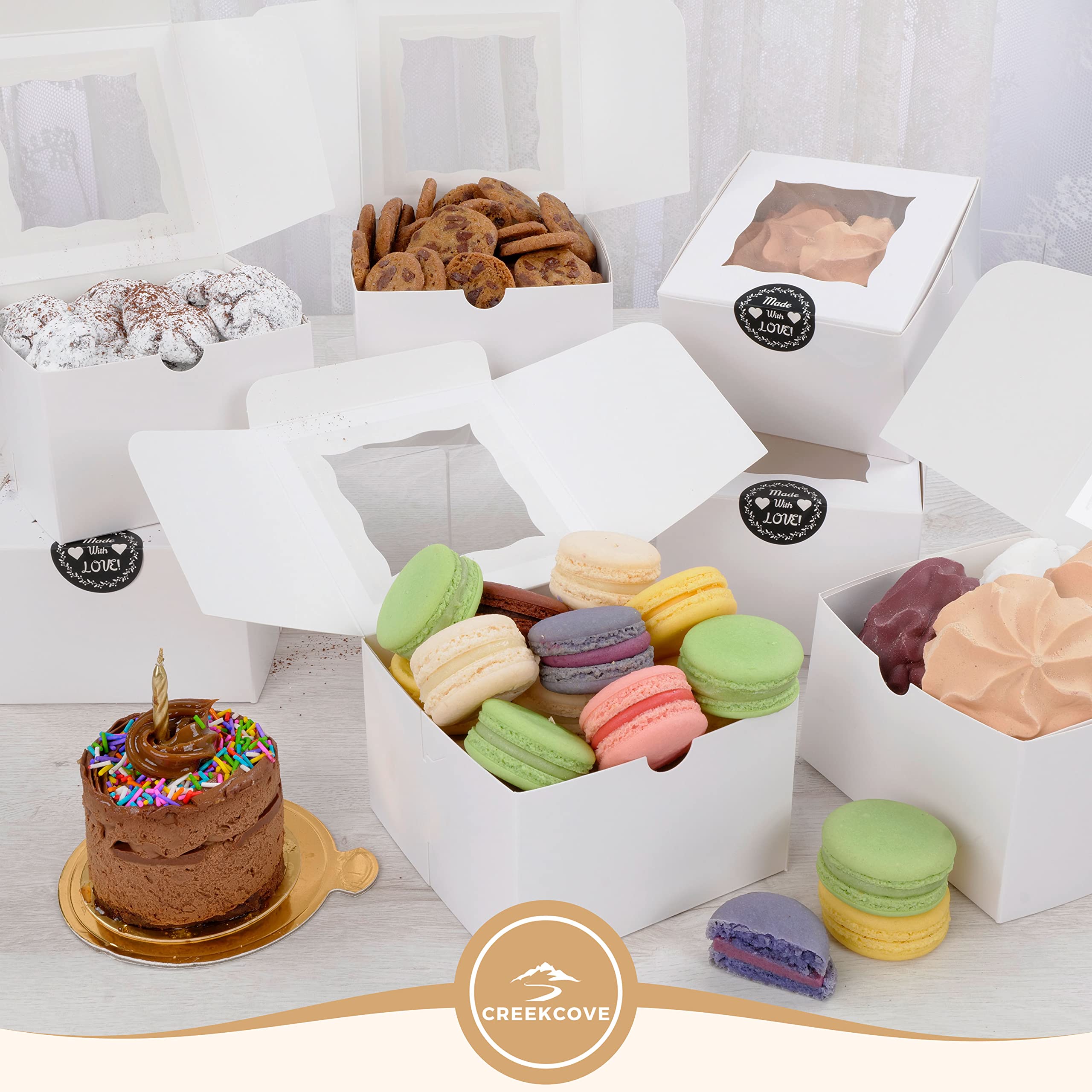 CreekCove 4" Cake Board Set Double sided Gold or Black 28 count- Round Disposable Cake Base