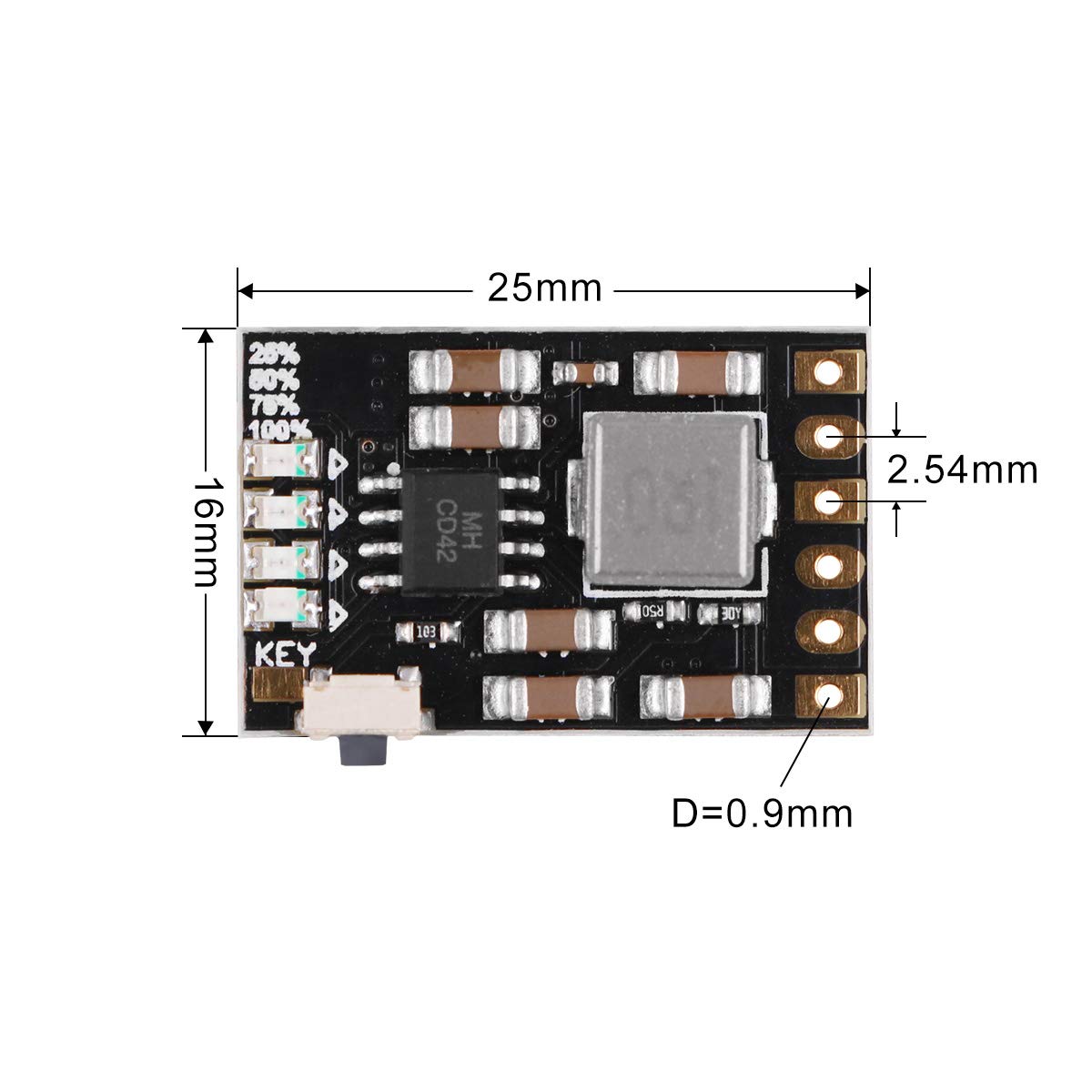 Discharge Integrated Charging Protection Module :6pcs 2A 5V Module 3.7V 4.2V for 186 50 Lithium Battery Charging Boost Mobile Power Protection PCB Board