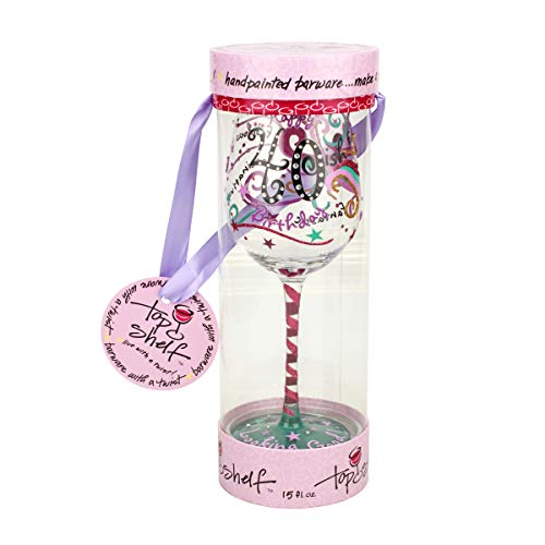 Top Shelf 40-ish Birthday Novelty Wine Glass