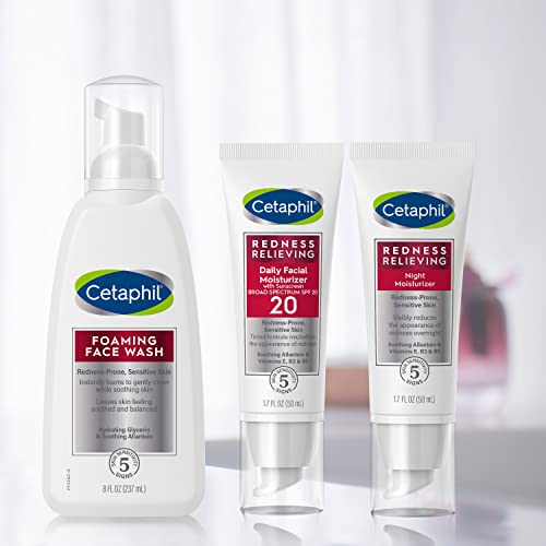 CETAPHIL Redness Relieving Daily Facial Moisturizer SPF 40, 1.7 fl oz, Broad spectrum Sunscreen, Neutral Tint, For Redness-Prone Skin