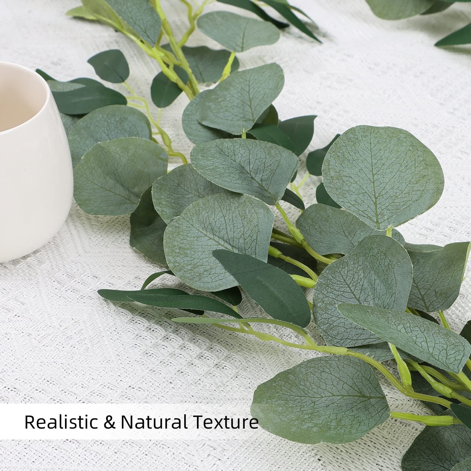 SOMYTING 2 PCS 6ft Artificial Eucalyptus Garland with Willow Leaves, Faux Greenery Garland Hanging Plants for Wedding Backdrop Arch Wall Garden Home Decor (Eucalyptus Willow Leaves, 2)