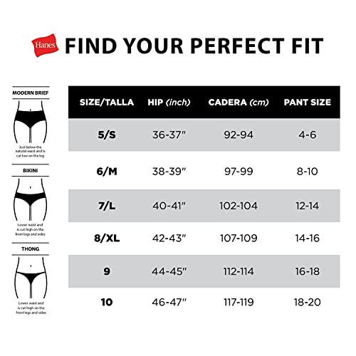 Hanes womens Comfort Flex Fit Microfiber Underwear, 6-pack Thong Panties, Assorted, XX-Large US