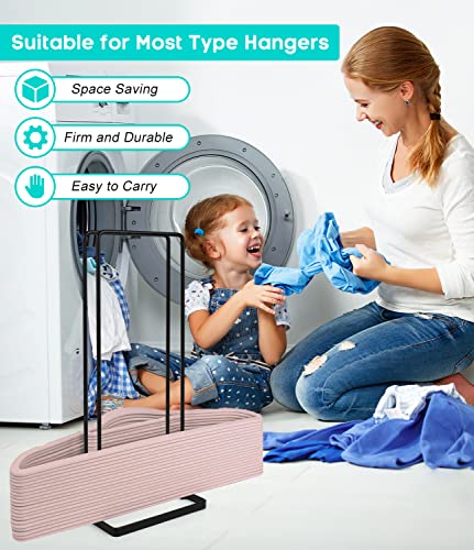 Hanger Storage Stacker Stand, Holds Up 110 Wire Clothes Hangers for Laundry Room Closet Space Saving, Portable Sturdy Hanger Organizer Rack Holder for Adult and Child Clothes Hangers, Keep Room Tidy