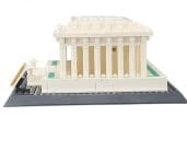 The Lincoln Memorial Building Blocks Toy Bricks Well Detailed Set Architecture Toy Gift for Adults and Teens Washington DC Bricks Modular Set with Memorial Sign Marker for Teens and Adults