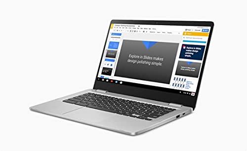 NewASUS Chromebook 14 Inch HD Laptop Computer PC for Business Student with 4GB RAM 64GB eMMC Intel Celeron N3350 WiFi Bluetooth Webcam Type-C Online Class Ready Chrome OS 1-Week AimCare Sup