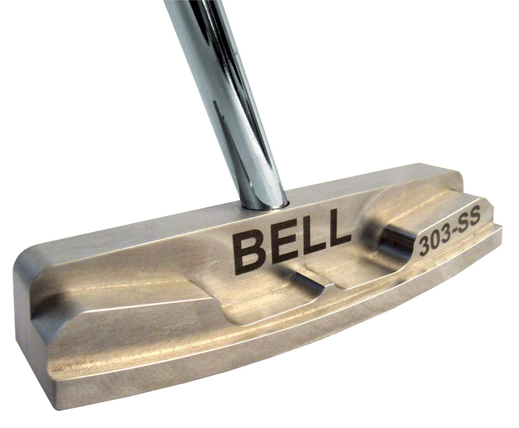 Bell Putters Non/No Offset Golf Putter 360g Polish Chrome Finish Right-Handed/RH with Winn Midsize Putter Grip and 34" Shaft