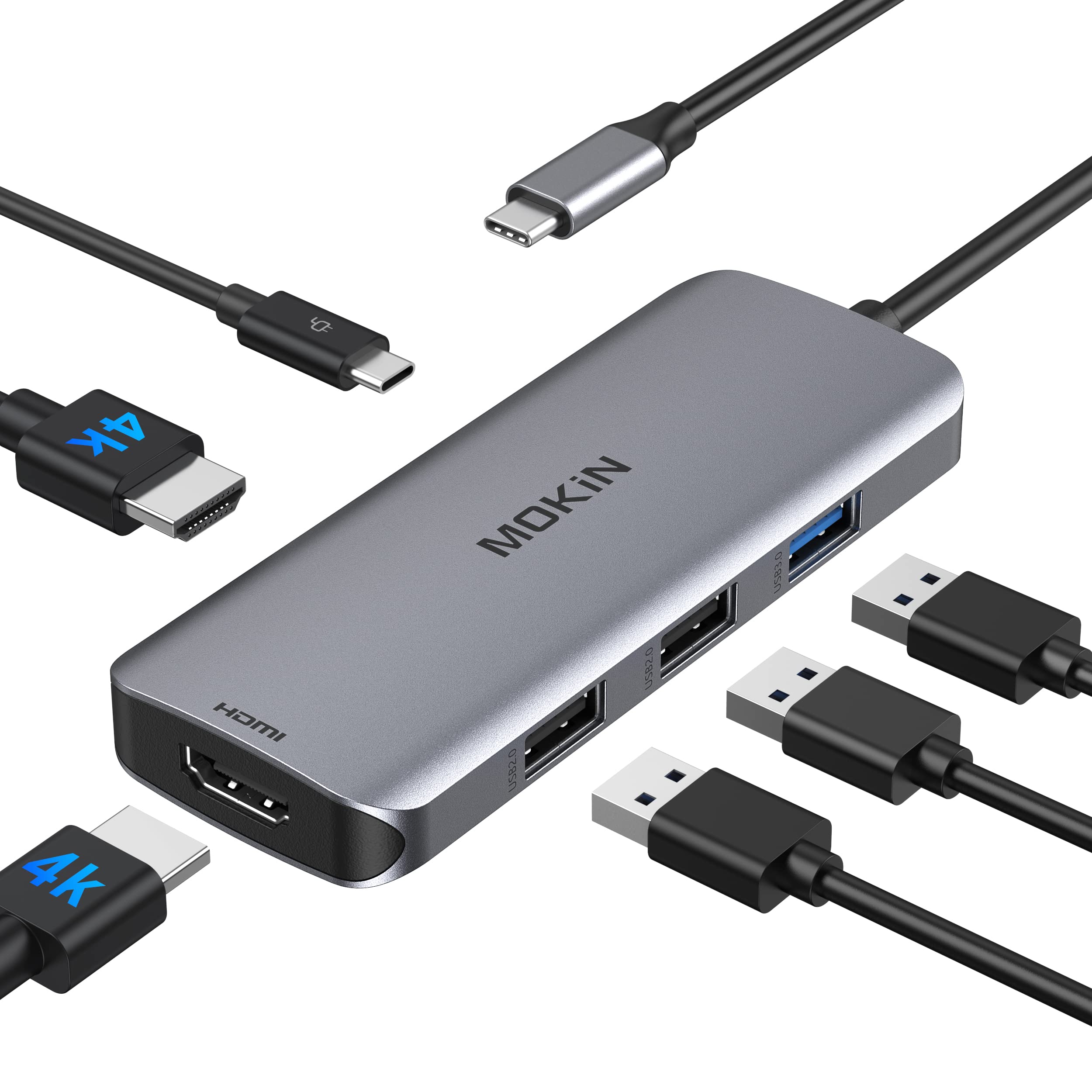 Docking Station USB C to Dual HDMI Adapter, USB C Hub Dual HDMI Monitors for Windows,USB C Adapter with Dual HDMI,3 USB Port,PD Compatible for Dell XPS 13/15, Lenovo Yoga,etc