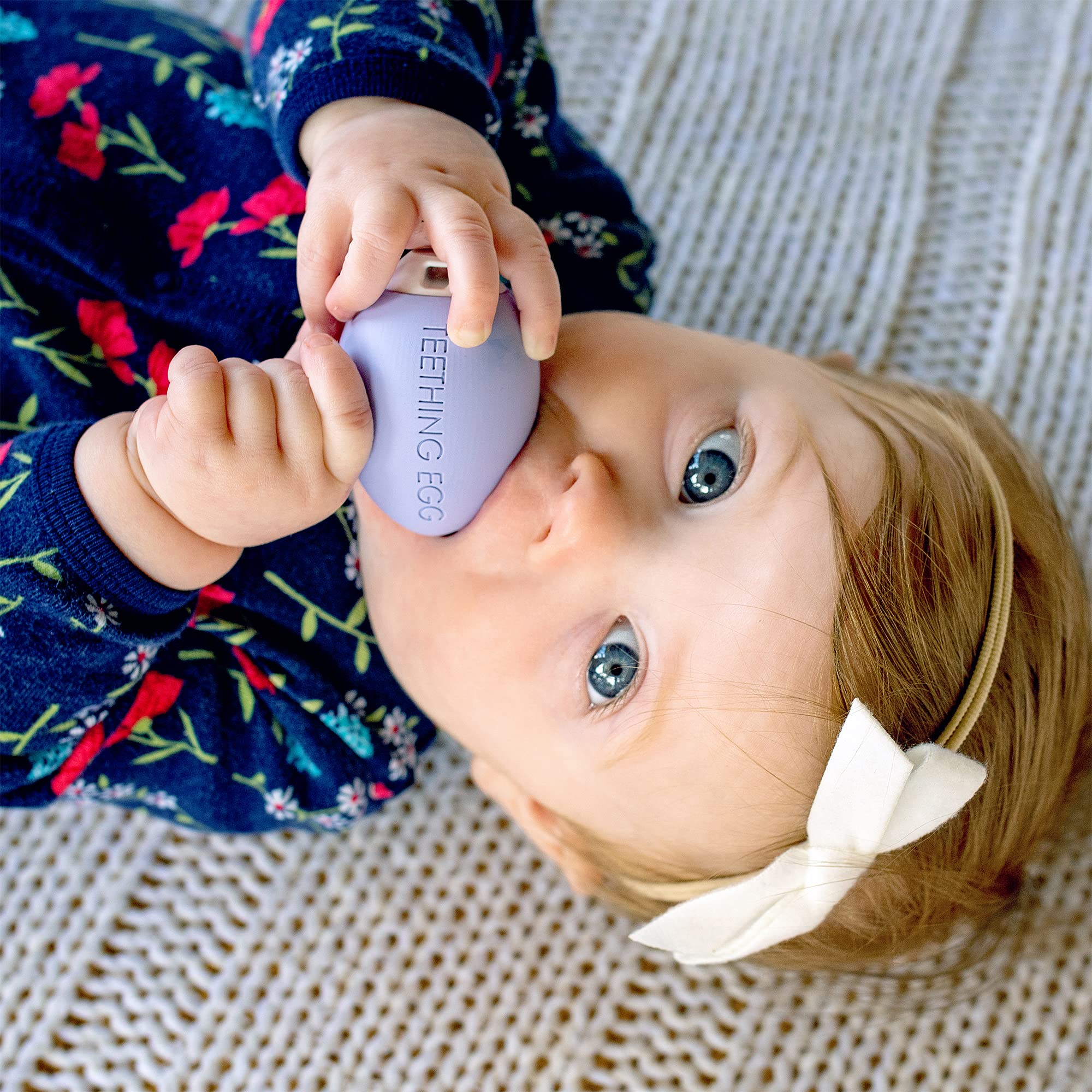 The Official Teething Egg Baby Teether Lavender - Teething Toys for Babies 0-6 Months and 6-12 Months Infant Sensory Toys - Top Baby Shower and Registry Gift