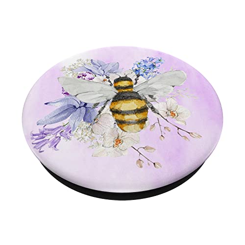 Floral Bee Watercolor Boho Style PopSockets Swappable PopGrip