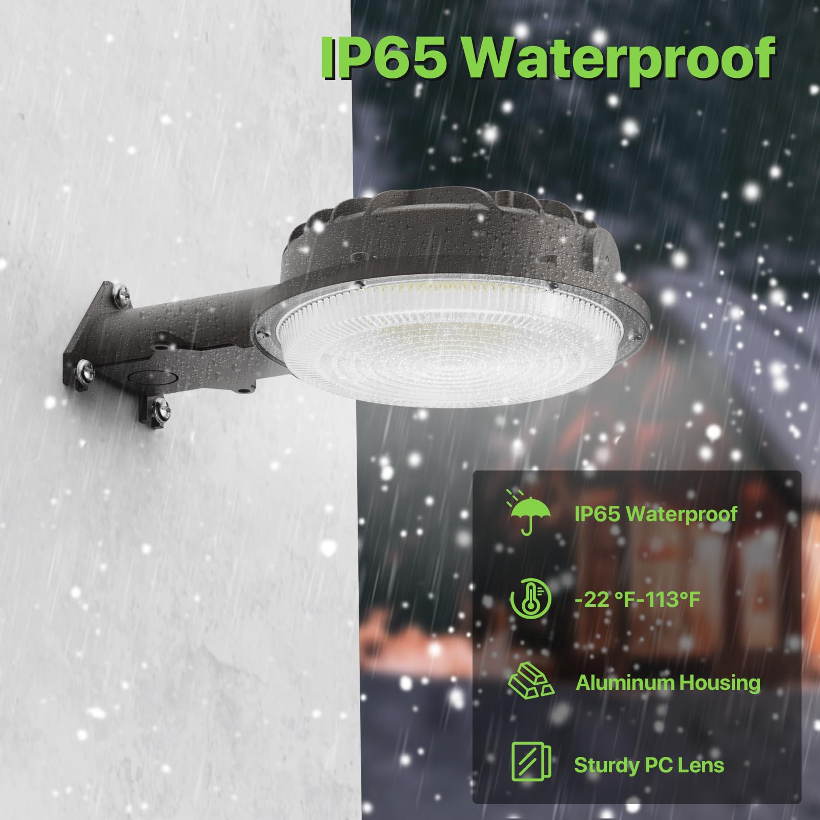 Glitgate LED Barn Light, 120W Dusk to Dawn Area Lights with Photocell, 13000LM 5000K Outdoor Security Lighting, IP65 Waterproof Yard Street Lighting for Barn, Warehouse, Garage
