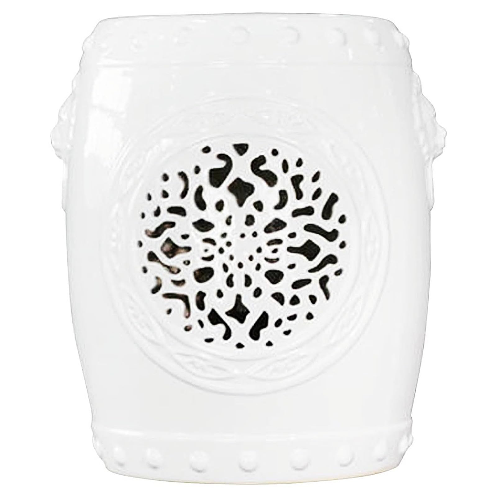 BriGth Ceramic Stool, Ivory Decorative Ceramic Garden Stool, Suitable for Living Room, Balcony, Garden, Etc