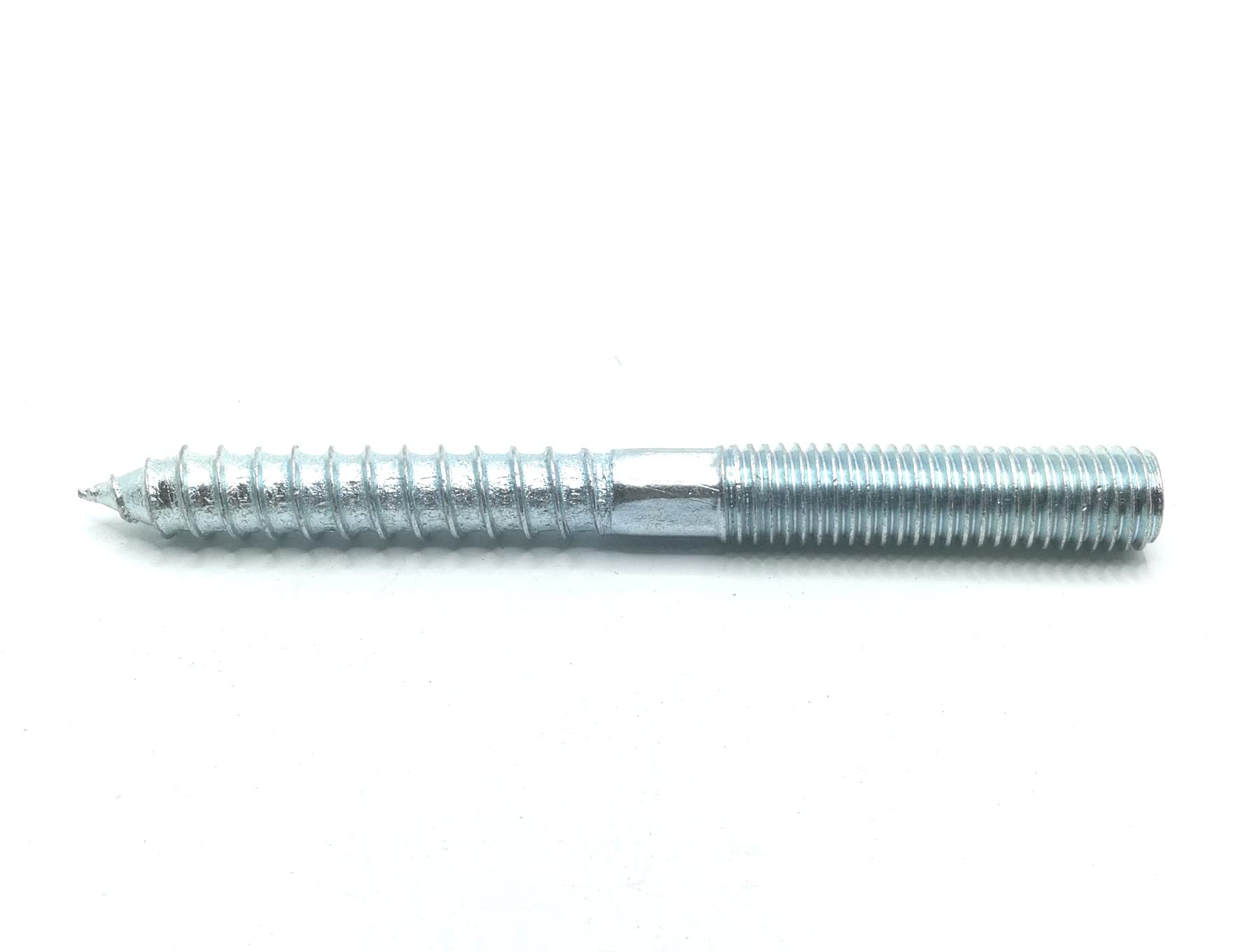 Haozheng Hanger Bolt M12x120 Silvery Double Headed Bolt Self-Tapping Screw with Hexagon for Furniture 8Pcs