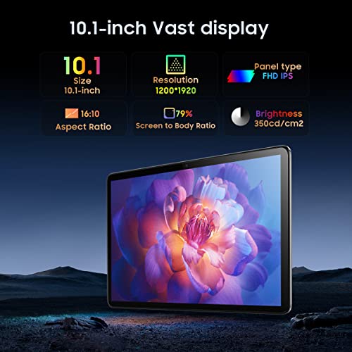 OSCAL Android 12 Tablet 10 inch Tablets, PAD10 14GB+128GB Tablet, 1TB Expand 8 Core Android Tablet, 2.4G/5G WiFi, 1920 * 1200 IPS, 6580mAh Fast Charge, BT 5.0, Dual Camera, Parent Control,Silver