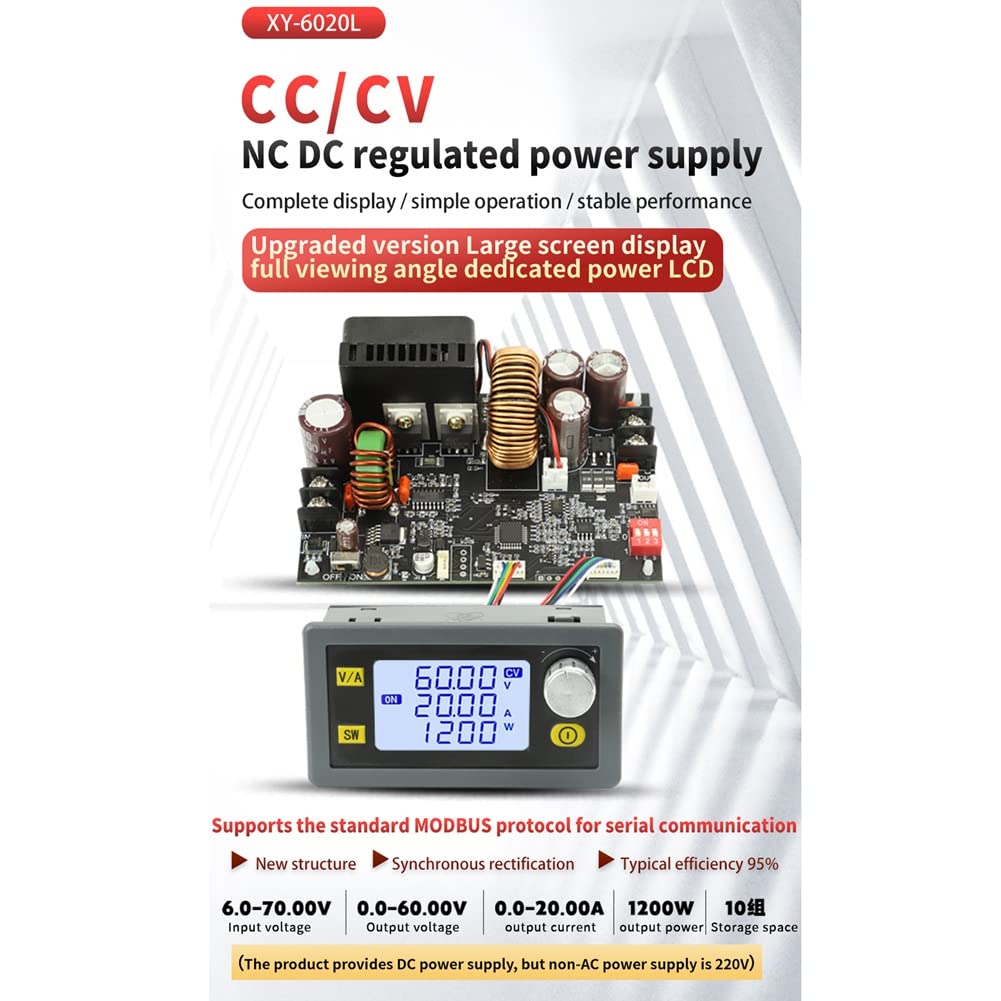Geynutaly XY6020L CNC Adjustable Direct Current Stabilized Voltage Power Supply Constant Voltage and Current Step-Down Module, B