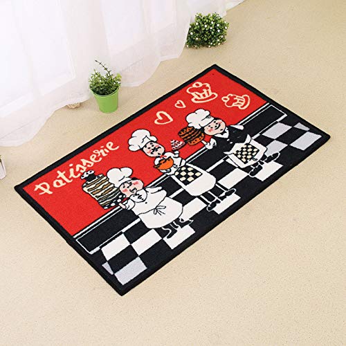 Carvapet 2 Piece Non-Slip Kitchen Mat Rubber Backing Doormat Runner Rug Set, Patisserie (19"x59"+19"x31")
