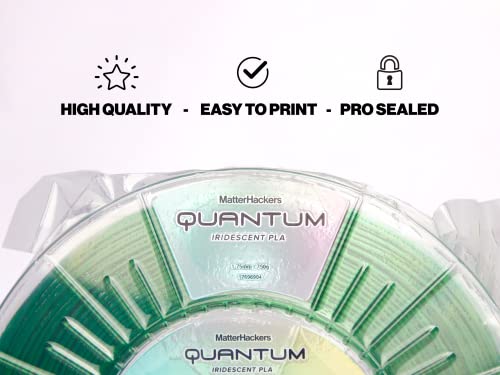 MatterHackers Quantum PLA Dichromatic Dual Color 3D Printer Filament (0.75kg) (1.75mm, Green Raspberry)