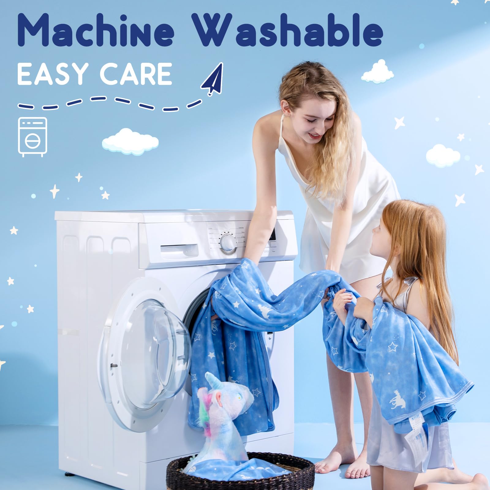 Elegear Kids Cooling Blanket for Hot Sleeper, Glow in The Dark Blanket As Gifts for Girls Boys, Q-Max>0.5 Arc-Chill 3.0 Cool Fabric Keep Body Cool, Soft Summer Cold Blanket for Sleeping 51" x 67"